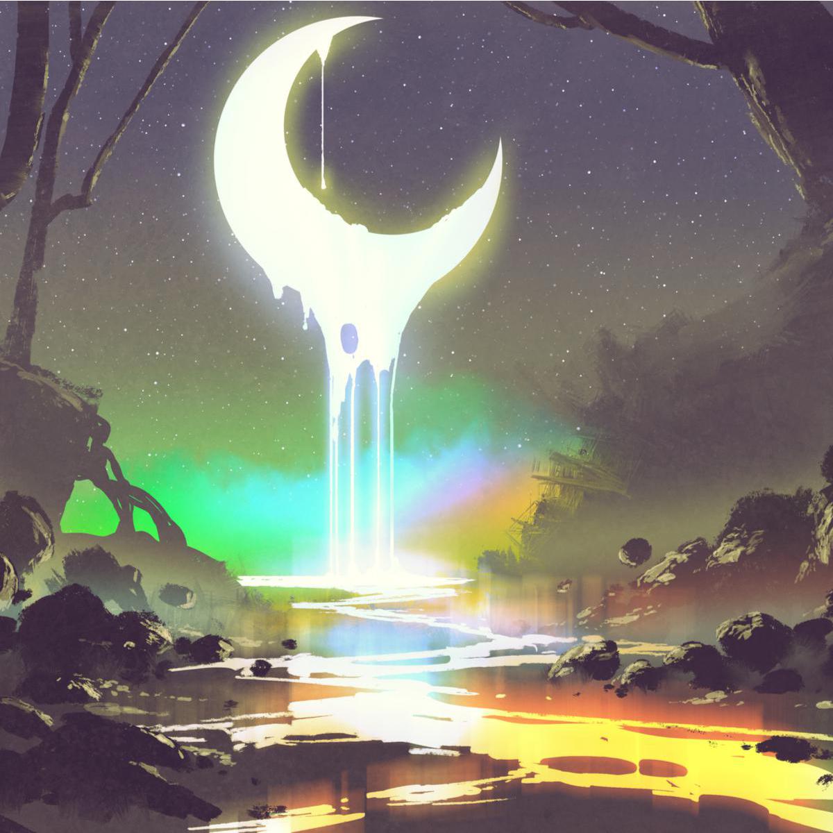 how to draw melting moon