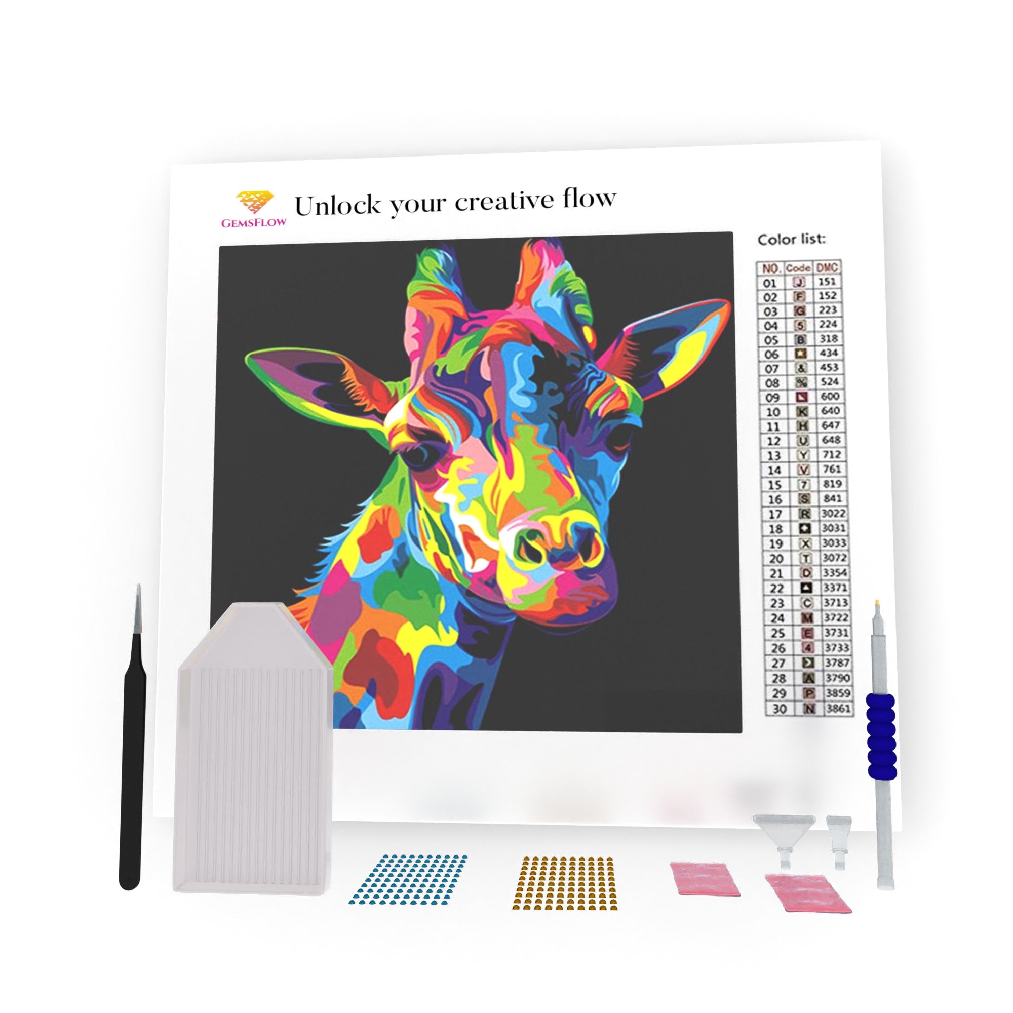 multicolored giraffe